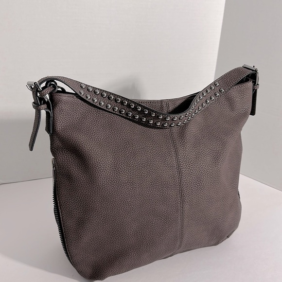 Black Rivet | Bags | Black Rivet Mauve Vegan Pebbled Leather Hobo Bag ...